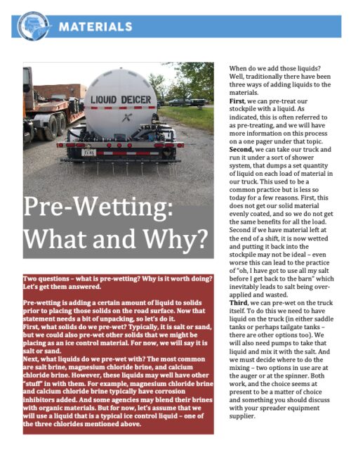 Pre-Wetting – Professional Snowfighters Association